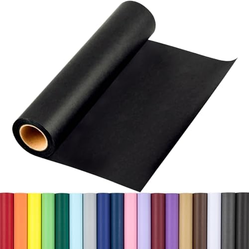 Black Kraft Wrapping Paper Roll, 17.5"x 393"(32.8'), Recyclable Black ...