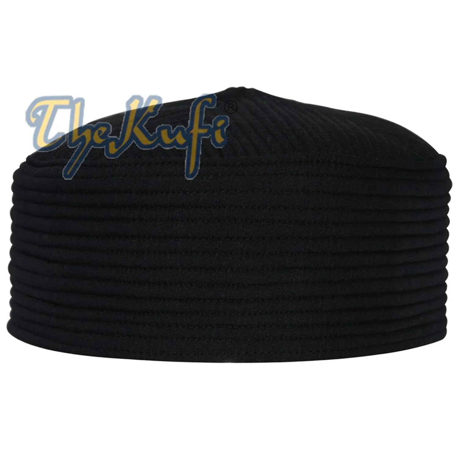 Black Kufi Cap Padded Rounded-Top Straight-Stitch Design Islamic ...