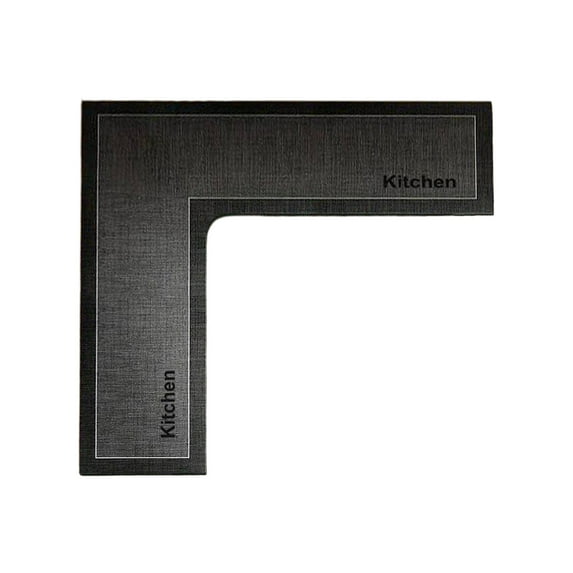 Black L Shaped Kitchen Floor Mat With High Absorbency And Non Slip ...