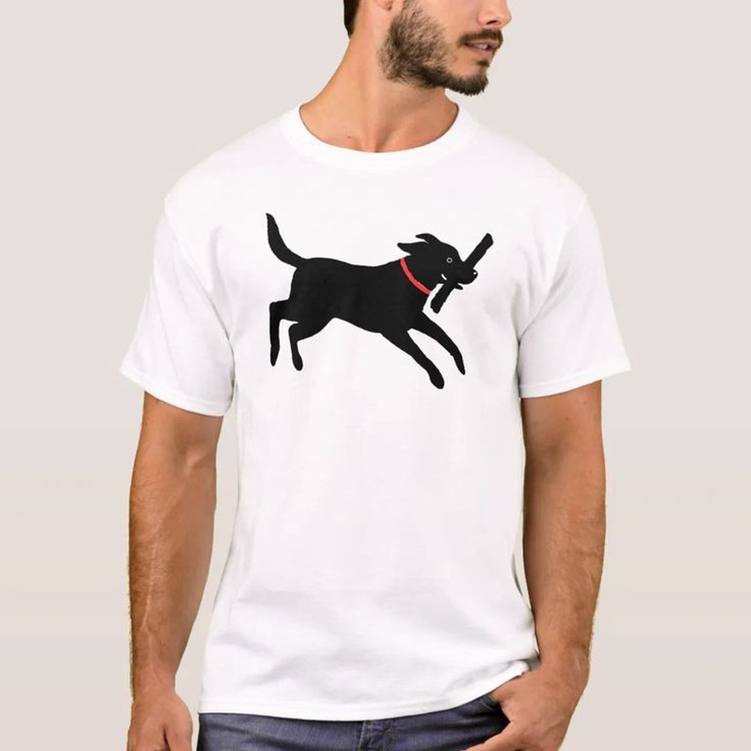 Black L1abrador Retriever Dog _ Running Black Lab T-S1Hirt - Walmart.com