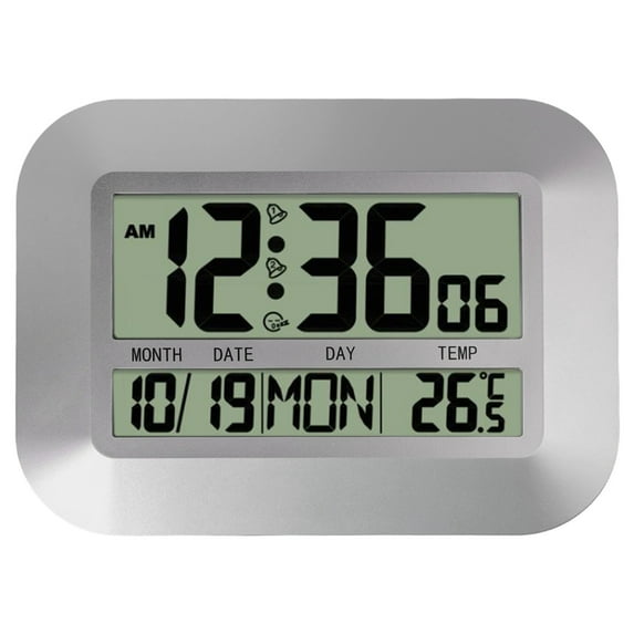 Black LCD Wall Sticker Multifunctional Alarm Clock With Temperature ...