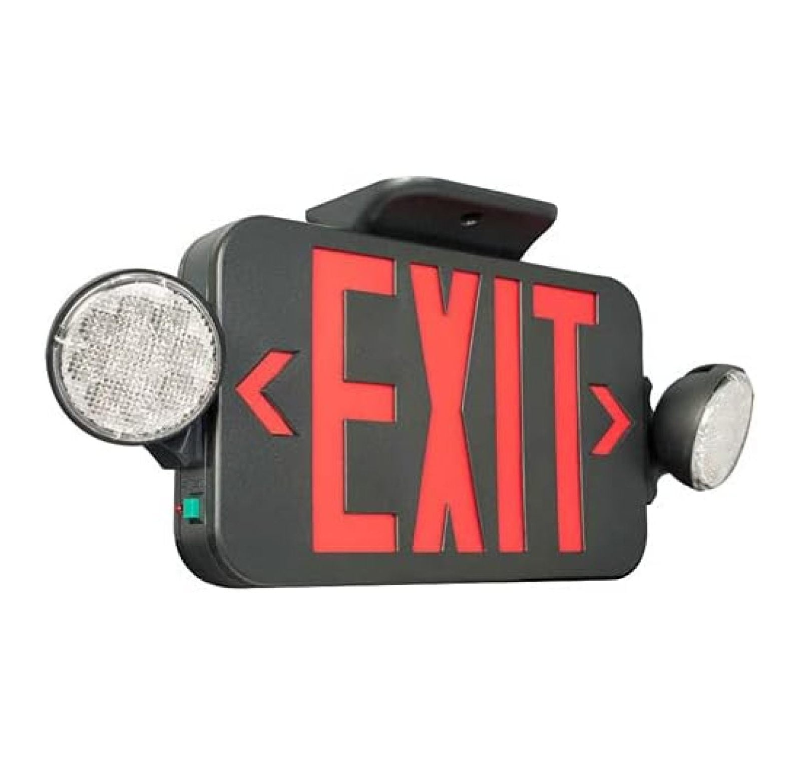 Black LED Exit Sign Emergency Light Combo with Red Letters - Walmart.com