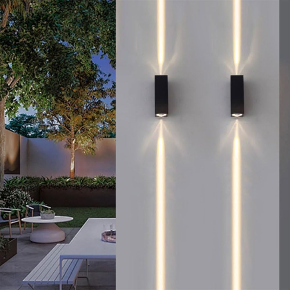 Black LED Outdoor Wall Sconce Aluminum Lamp Body Wall Light IP65 ...