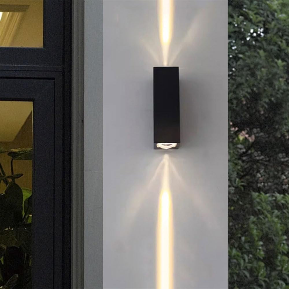 Black LED Outdoor Wall Sconce Aluminum Lamp Body Wall Light IP65 ...