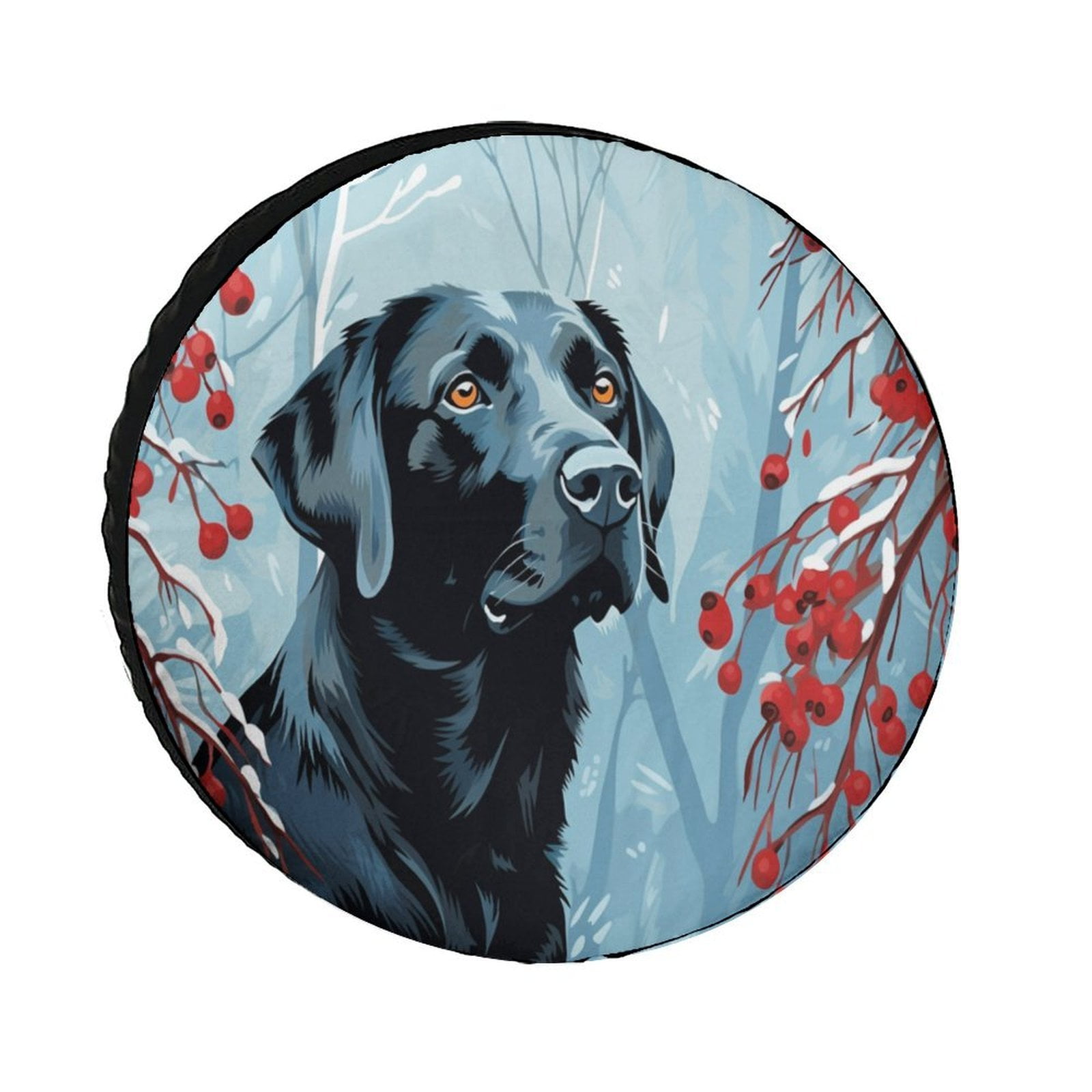 Black Lab Christmas Red Bird - Cute Labrador Dog Camping Spare Tire ...