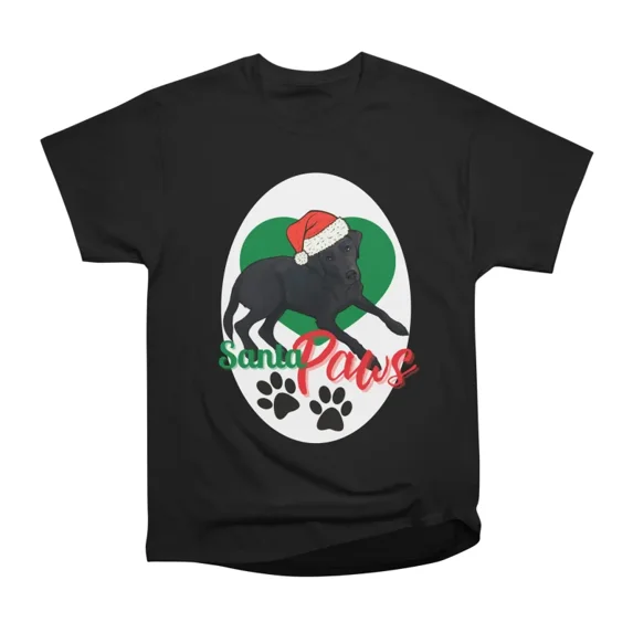 Black Lab Christmas Santa Paws T-Shirt Tee Gift For Him Merch For Her ...