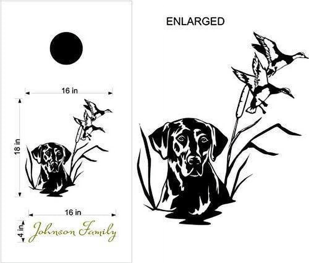 Black Lab Ducks Animal Cornhole Board Decals Stickers Both Boards ...