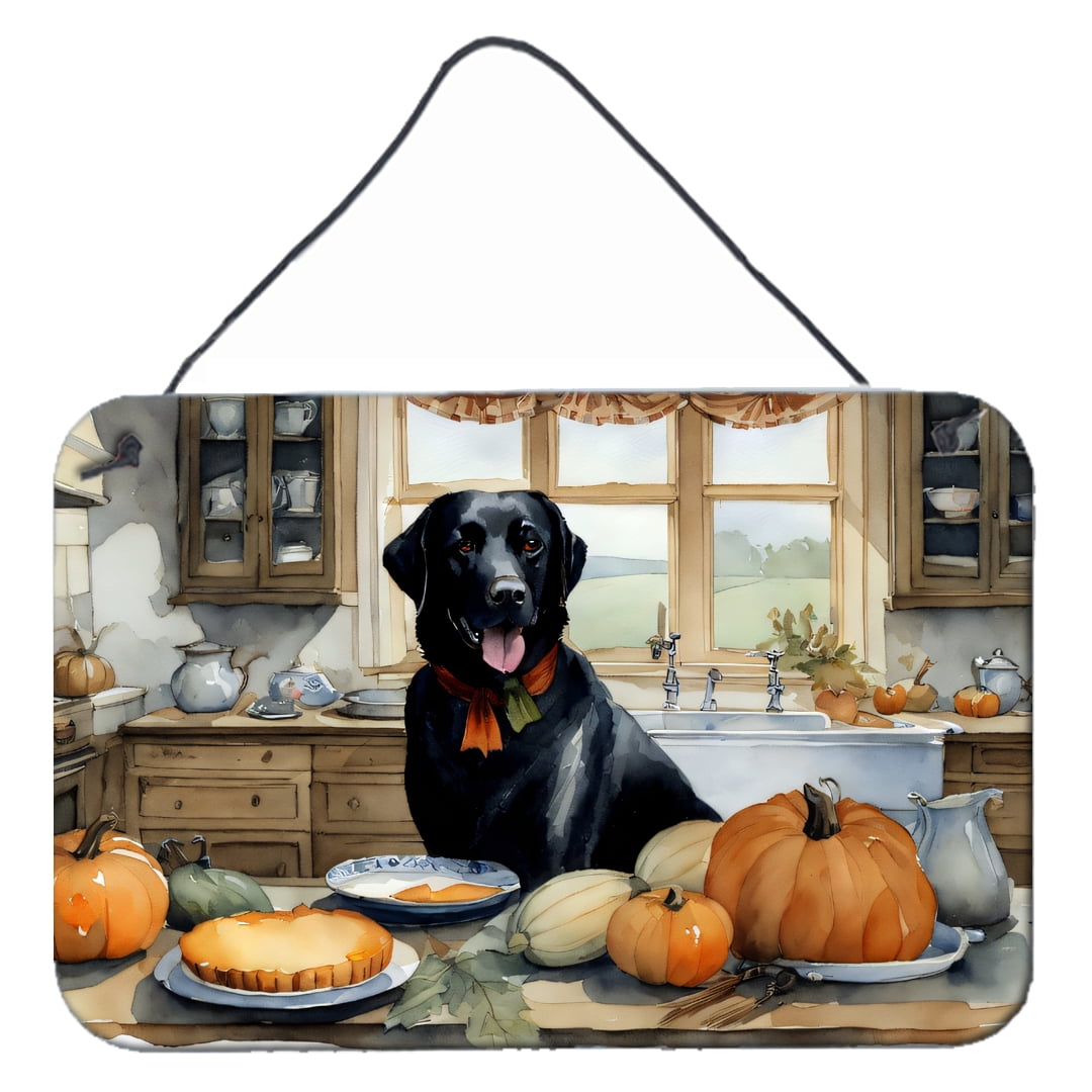 Black Lab Fall Kitchen Pumpkins Wall or Door Hanging Prints 8 in x 12 ...