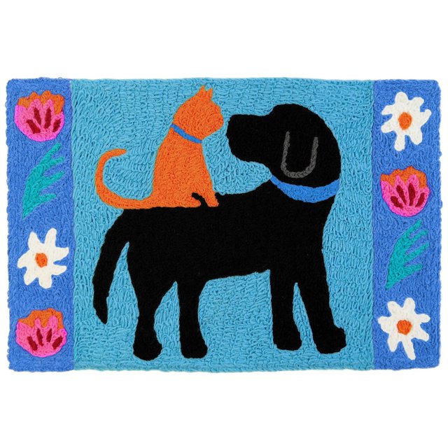 Black Lab & Friend Jellybean Accent Washable Rug 20" x 30" JB-SE022 ...