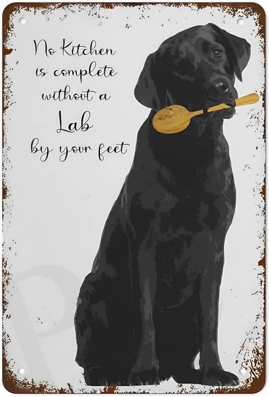 Black Lab Kitchen Art Print,Creative Tin Sign Skeleton, Funny Novelty ...