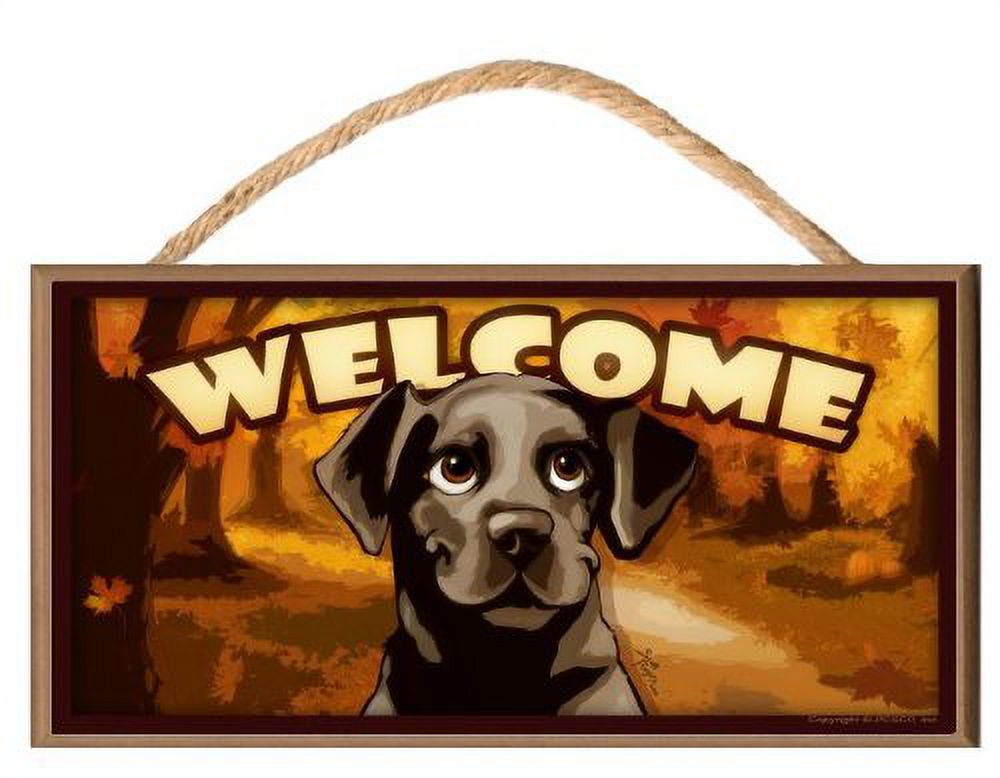 Black Lab (Labrador Retriever) Dog Autumn Season Cartoonish look ...