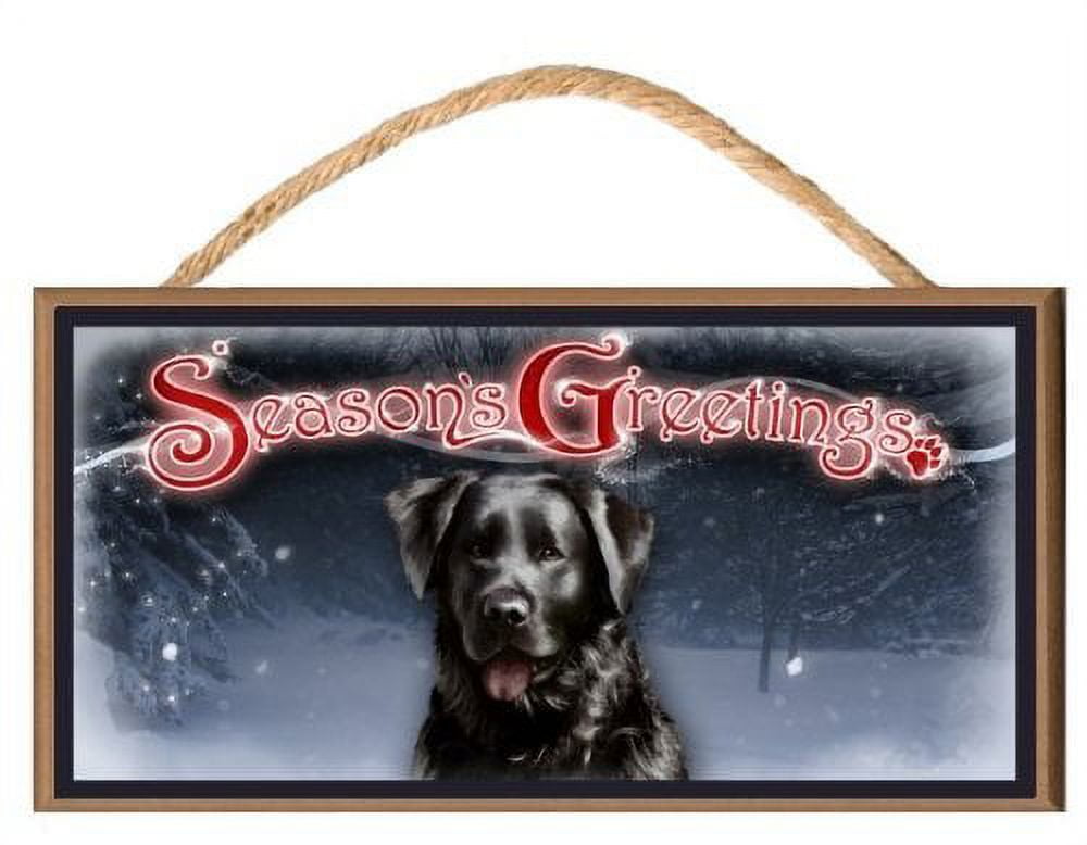 Black Lab (Labrador Retriever) Dog "Season's Greetings" Dog Sign ...