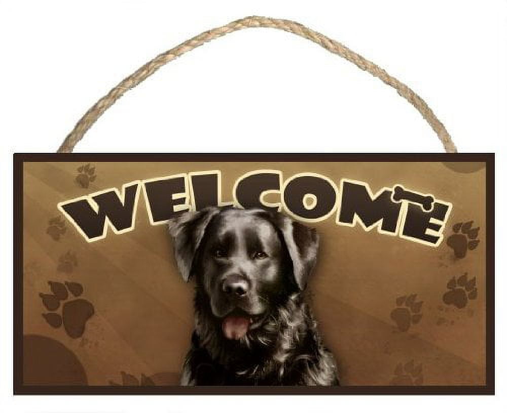 Black Lab (Labrador Retriever) Welcome Dog Sign / Plaque featuring the ...