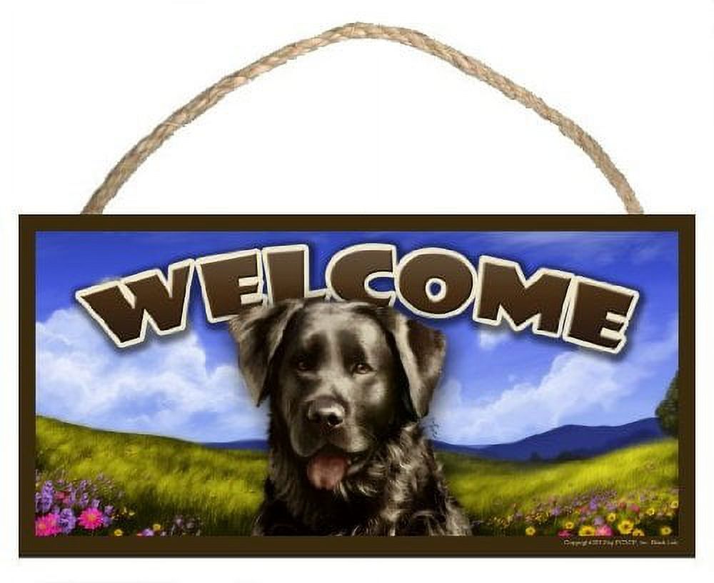 Black Lab (Labrador) Spring Season Welcome Wooden Dog Sign / Plaque ...