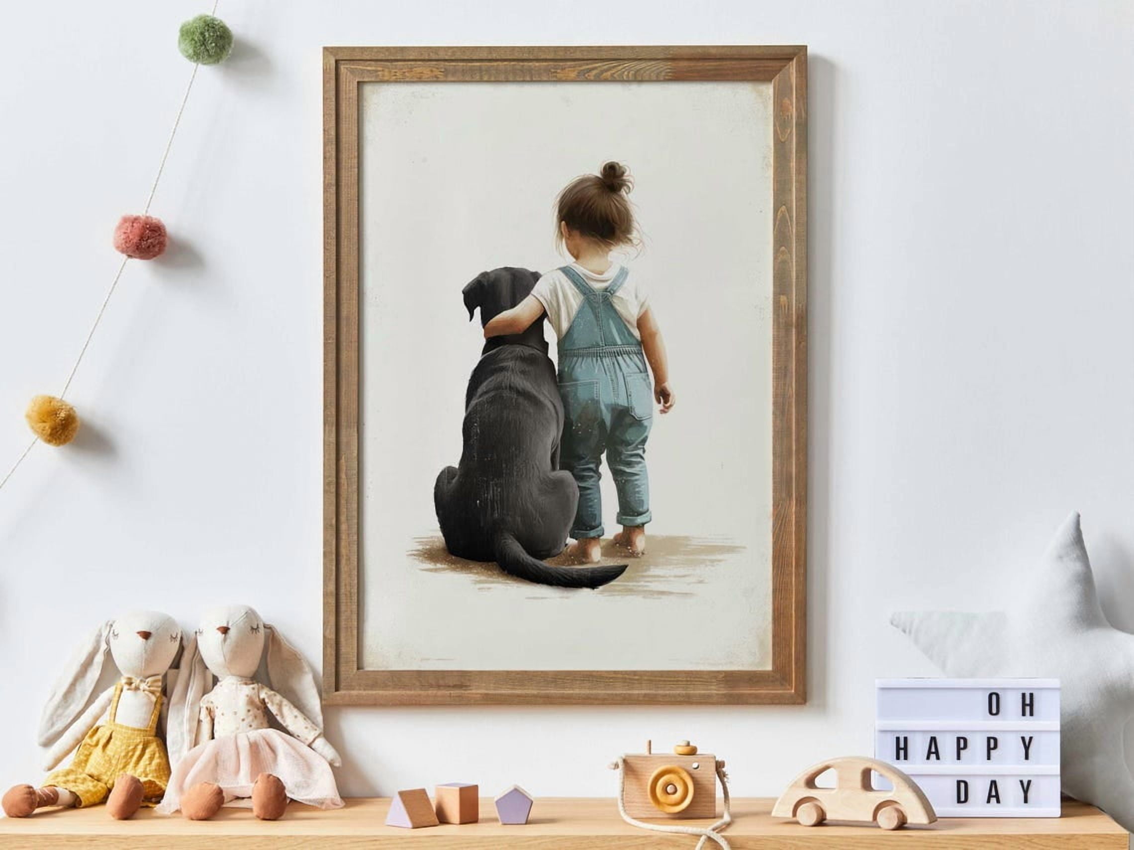 Black Lab Nursery Art Girl Room Labrador Wall Decor Unframed Paper ...