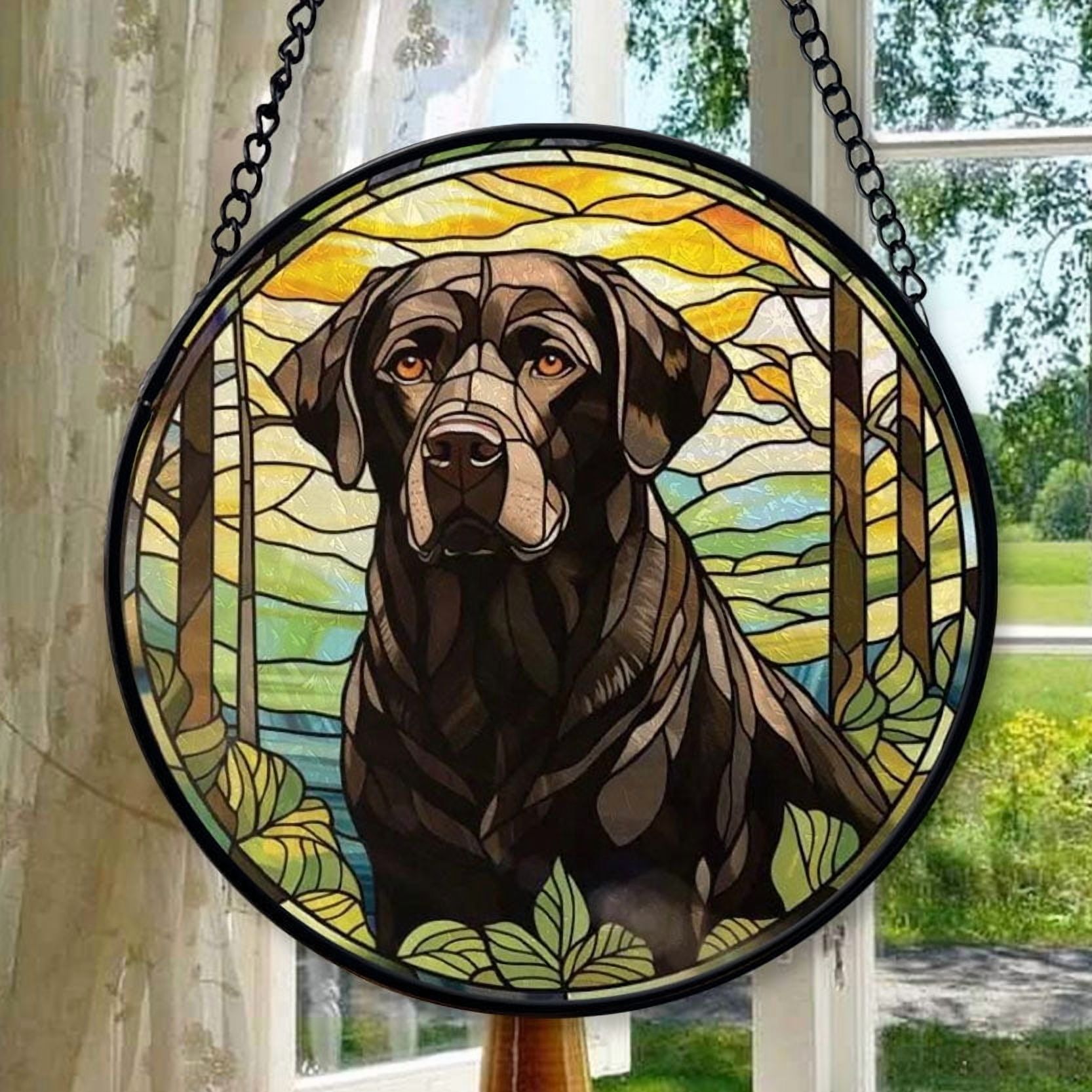 Black Lab: Stained Glass-Style Christmas Ornament - Made With Real ...