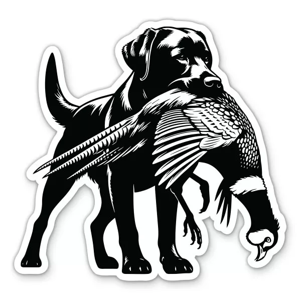 Black Lab With Pheasant Sticker Phone Decal Water Bottle Stickers Car ...
