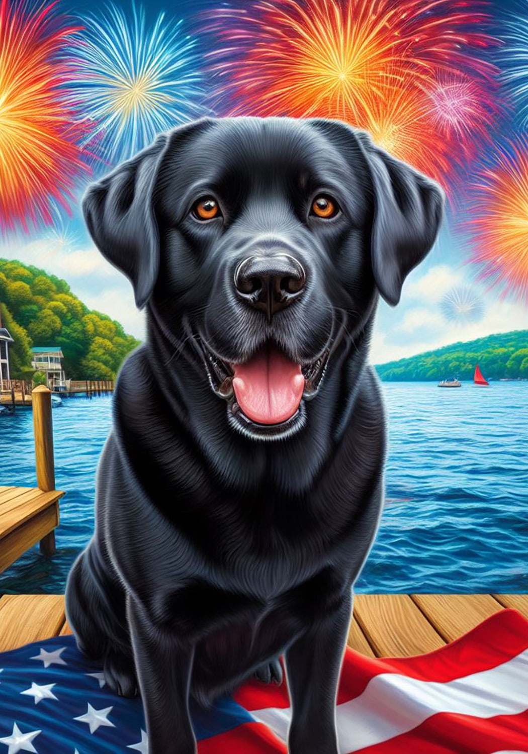 Black Labrador - Best of Breed DCR July 4 Holiday Garden Flag - Walmart.com