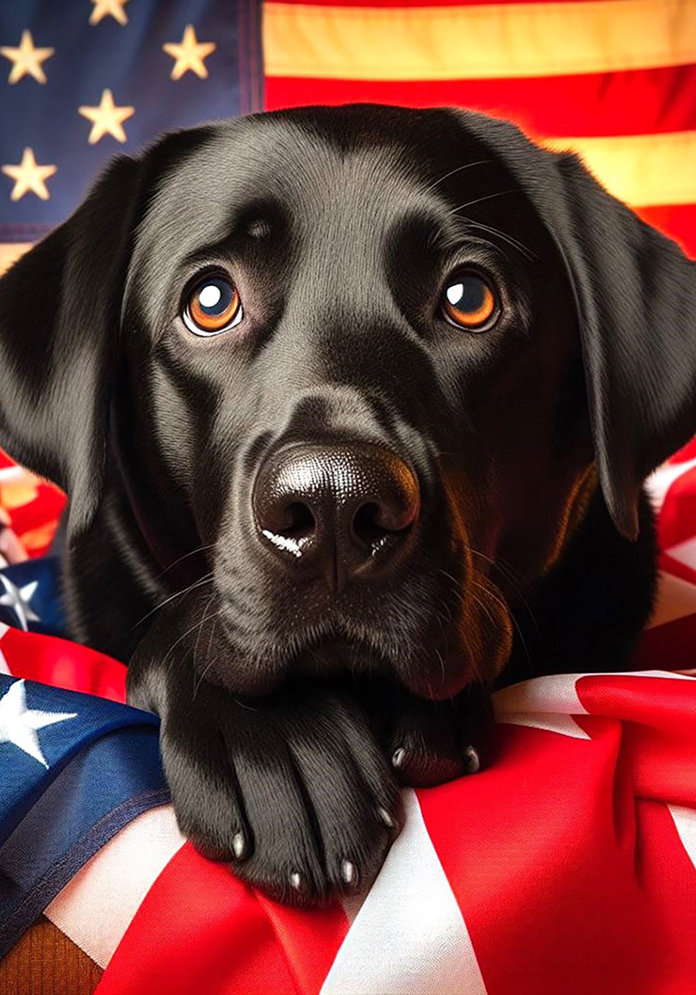 Black Labrador - Best of Breed DCR Patriotic I House Flag - Walmart.com