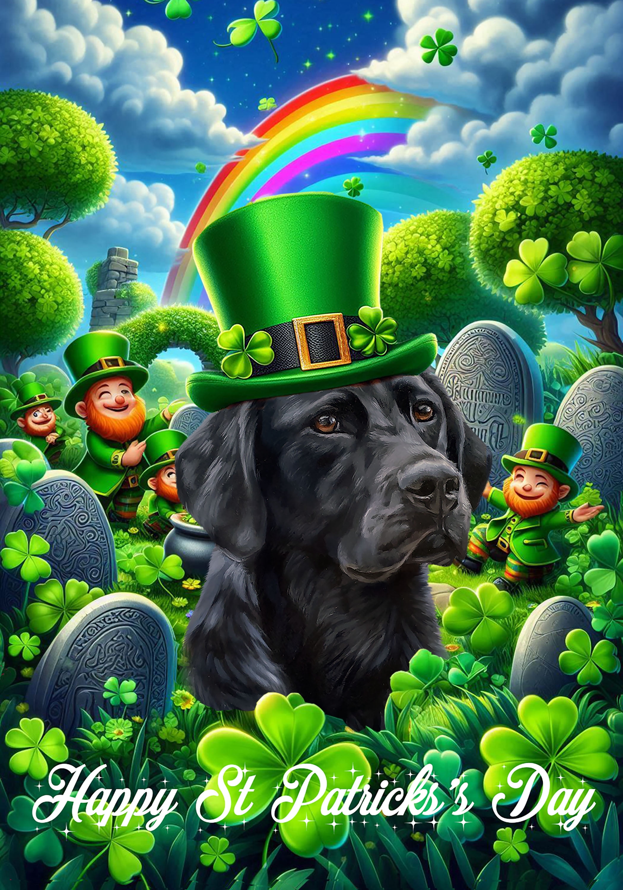 Black Labrador - Best of Breed Saint Patricks Day Outdoor Garden Flag ...
