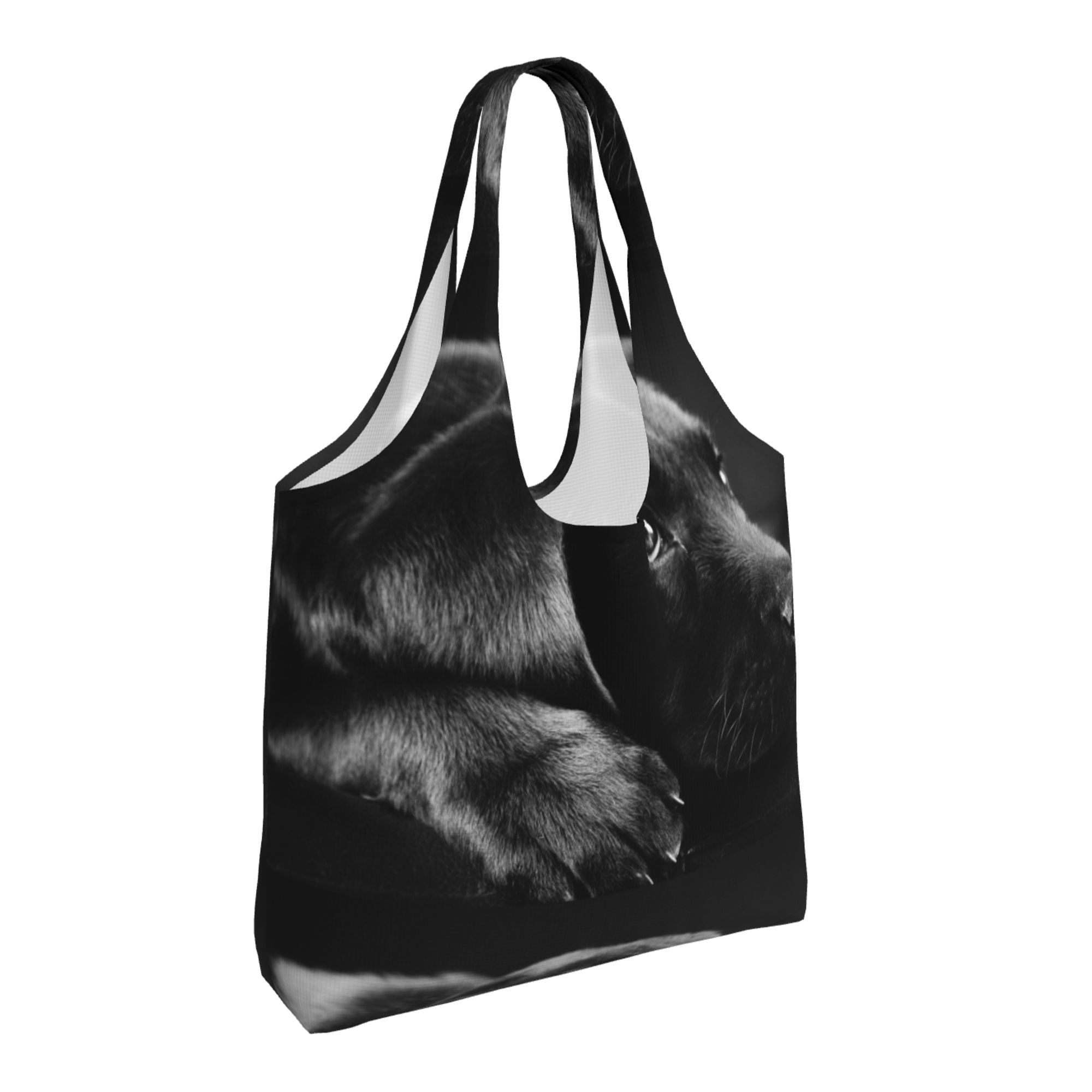 Black Labrador Dog Canvas Tote Pocket For Women,Totes Bag With Pattern ...