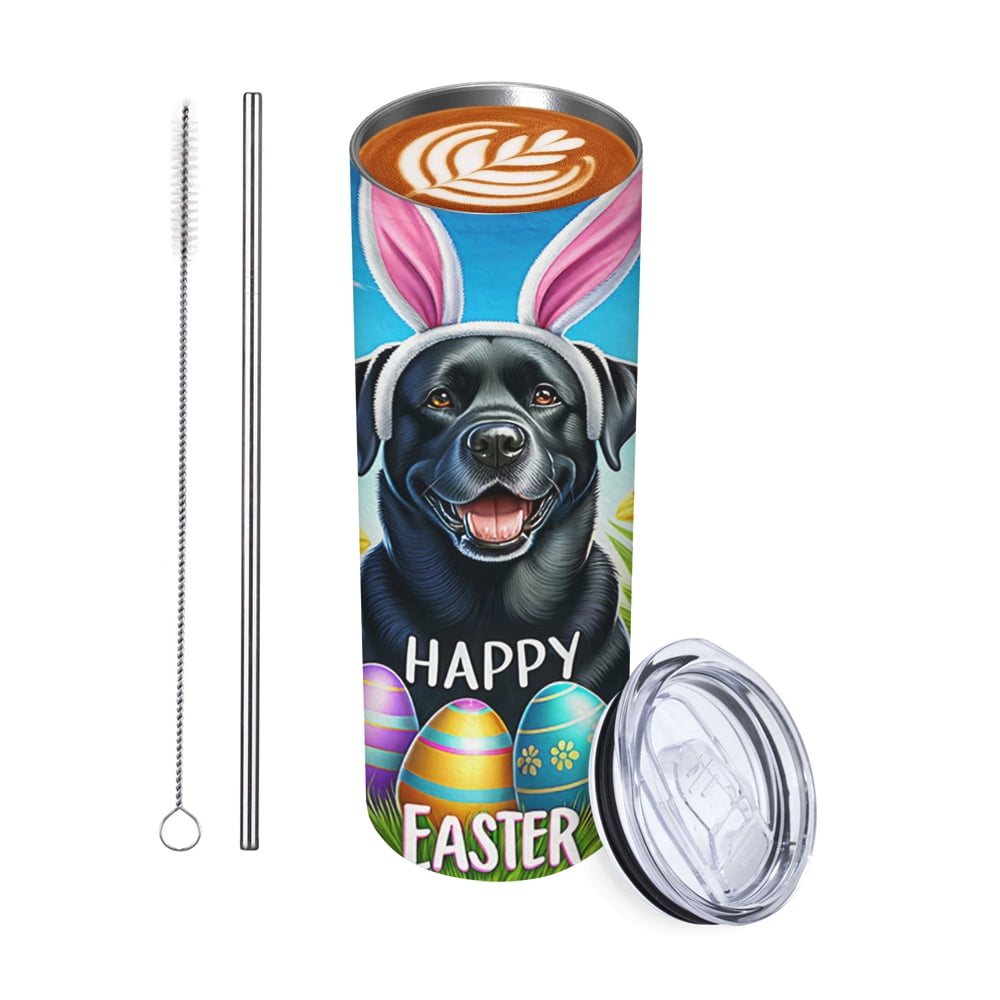 Black Labrador Dog Happy Easter 20oz Coffee Mug Cup,Stainless Steel ...