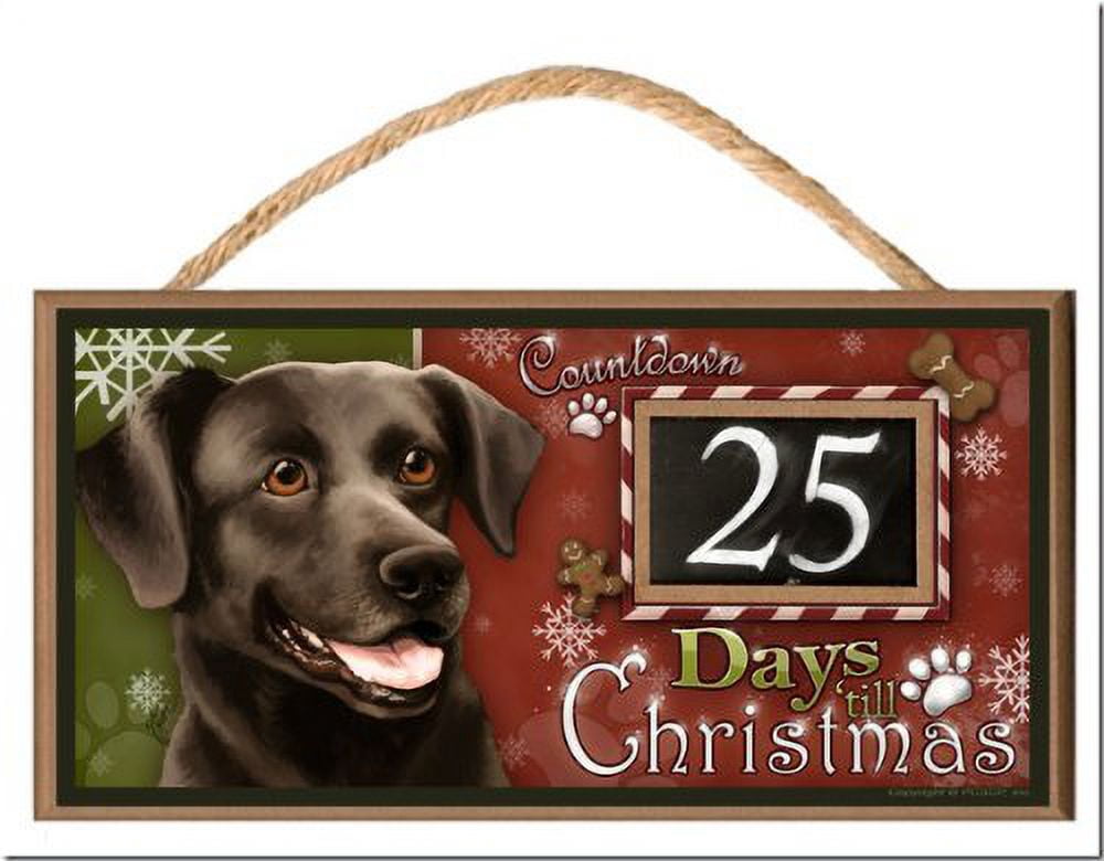 Black Labrador Dog "Holiday Countdown" Dog Sign / Plaque featuring the ...