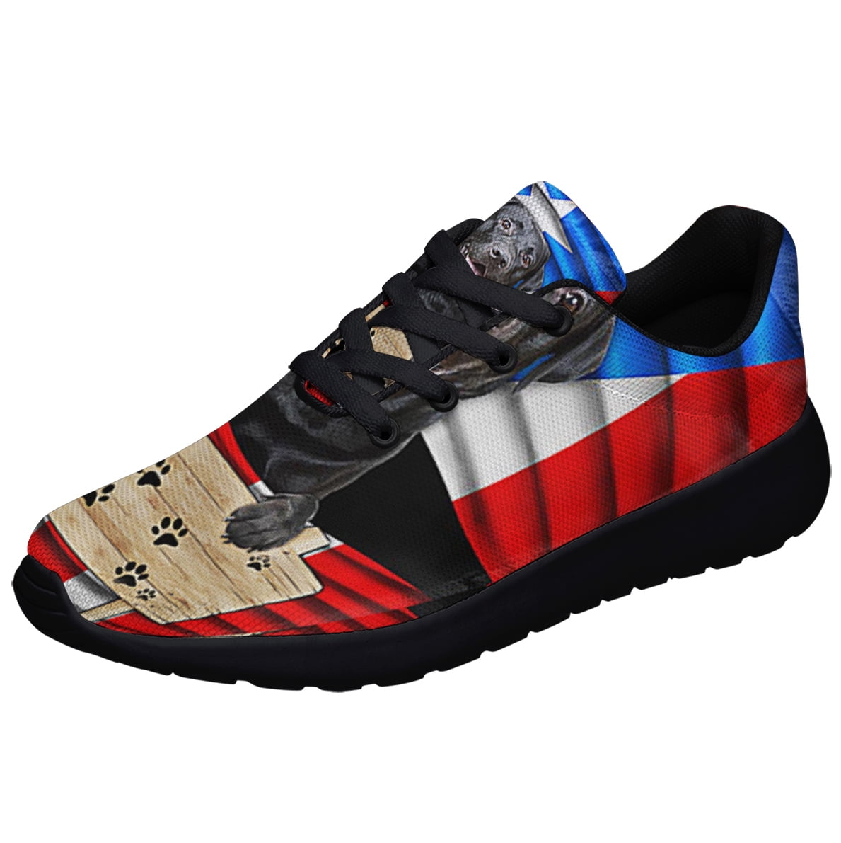 Black Labrador Dog Puerto Rican Shoes Sneakers Black Size 8 - Walmart.com