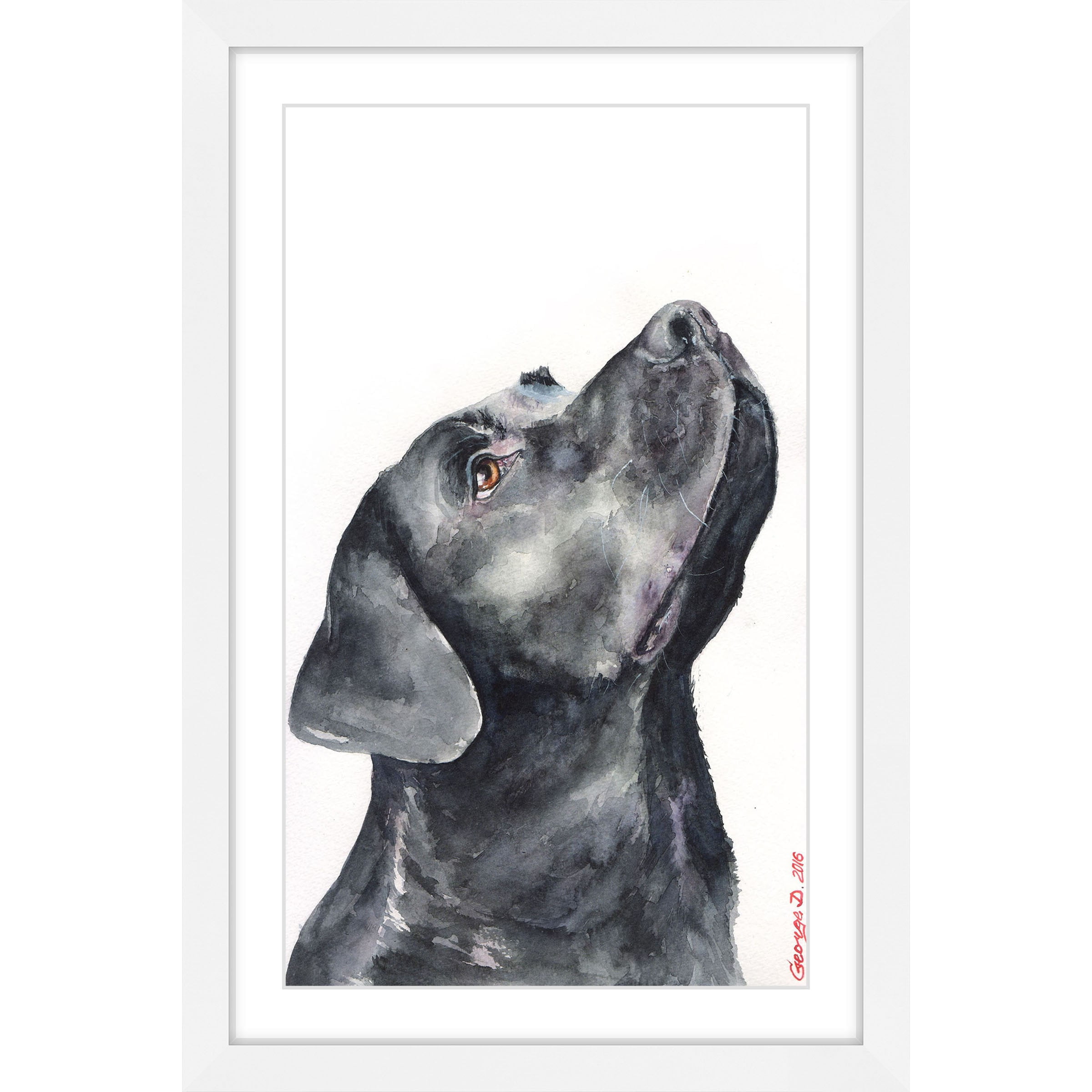 Free Shipping! MAAX1039 Black Labrador Framed Print by George Dyachenko ...