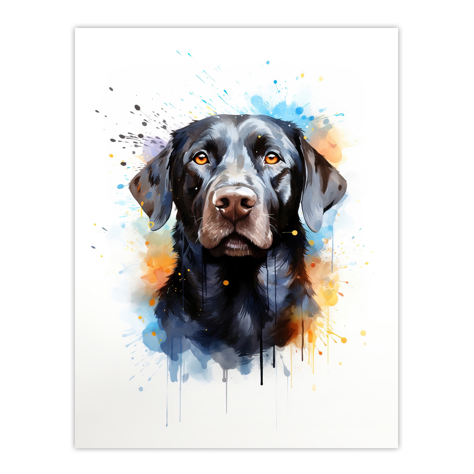 Black Labrador Lovers Gift Watercolour Pet Portrait Painting Artwork ...