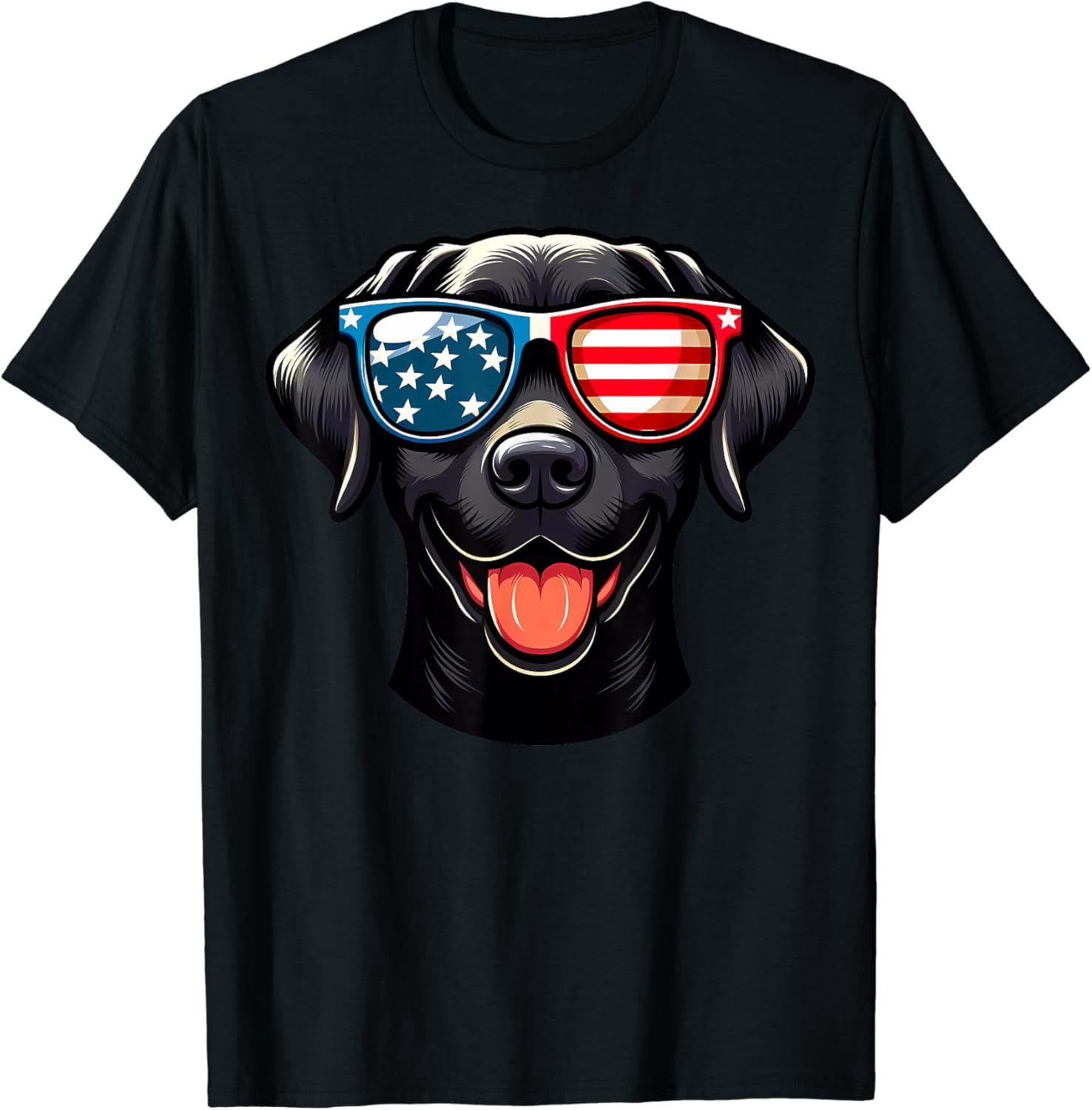 Black Labrador Patriotic American Flag USA Lab Retriever T-Shirt ...
