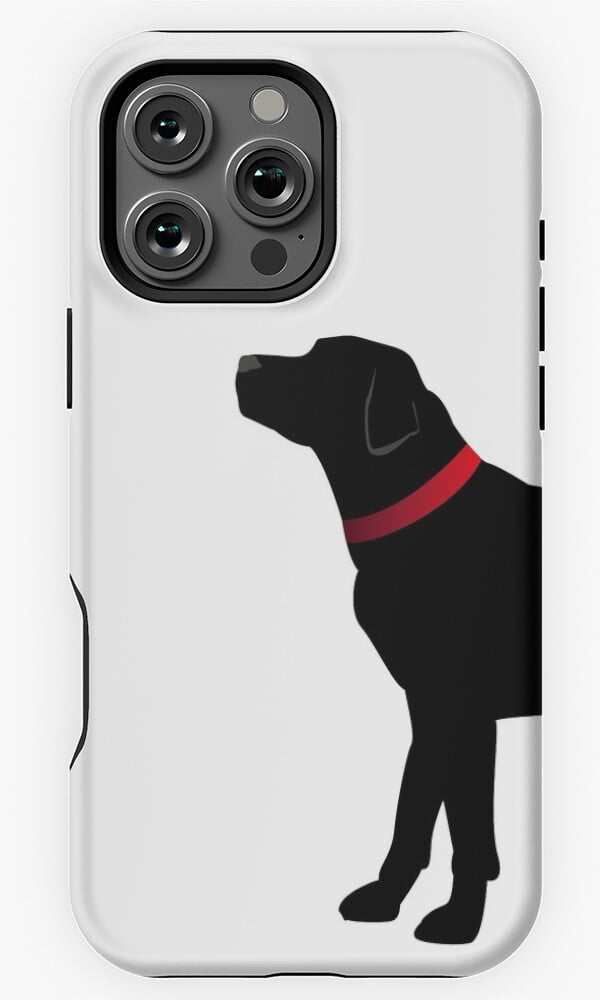 Black Labrador Red Collar Phone Case for iPhone 16 15 14 13 12 11 Pro ...