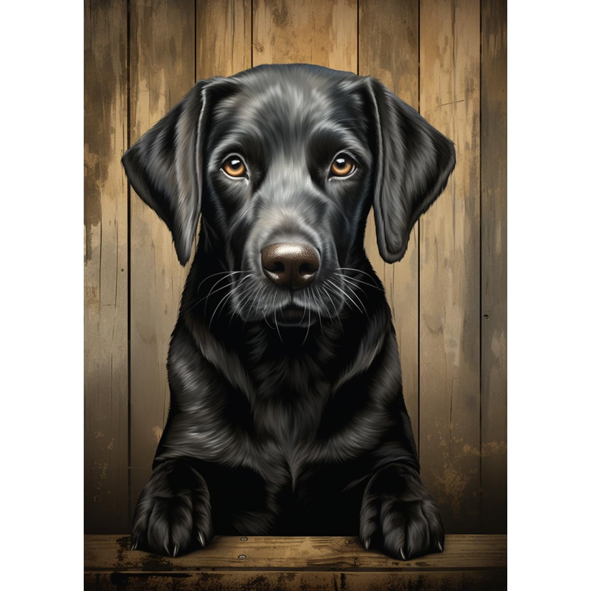 Black Labrador Retriever 5D Diamond Art DIY Paint with Full Drill Round ...