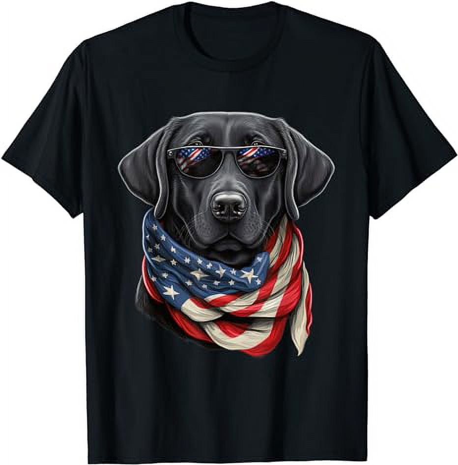 Black Labrador Retriever American Flag Patriotic USA T-Shirt - Walmart.com