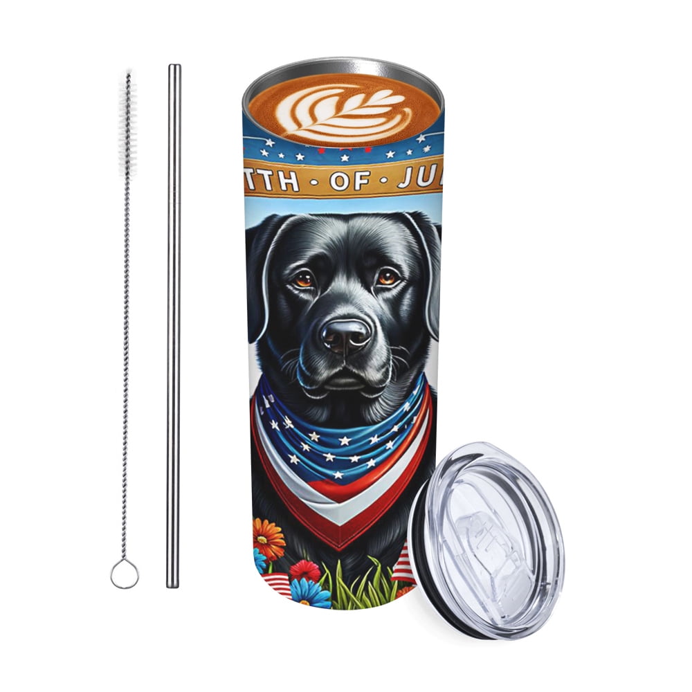 Black Labrador Retriever Dog 4th Of July 20oz Coffee Mug Cup,Stainless ...