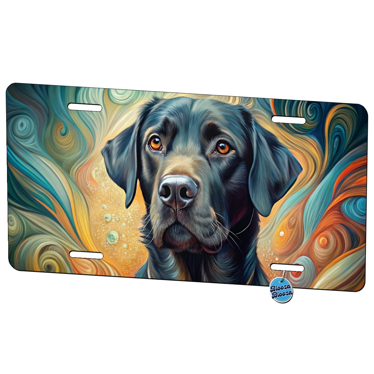 Black Labrador Retriever Dog Abstract Art Metal Novelty License Plate ...