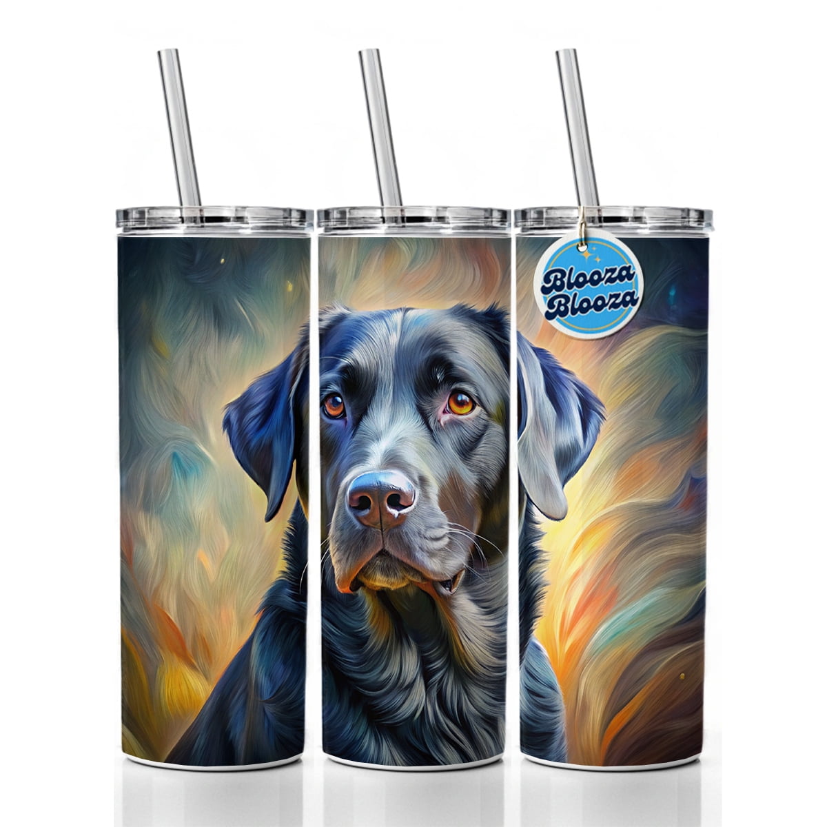 Black Labrador Retriever Dog Expressionism Art 20oz Insulated Water ...