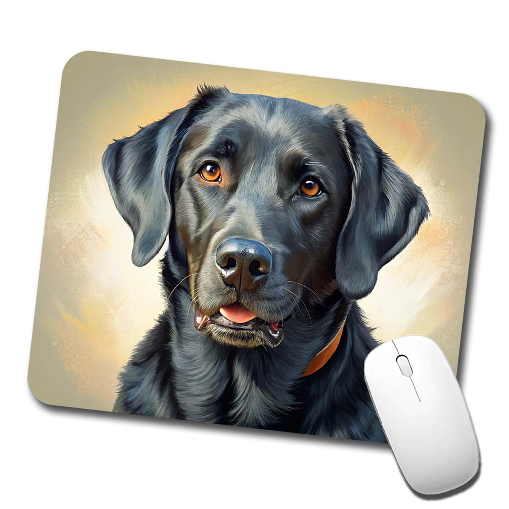 Black Labrador Retriever Dog Illustration Mouse Pad Low Profile Gaming ...