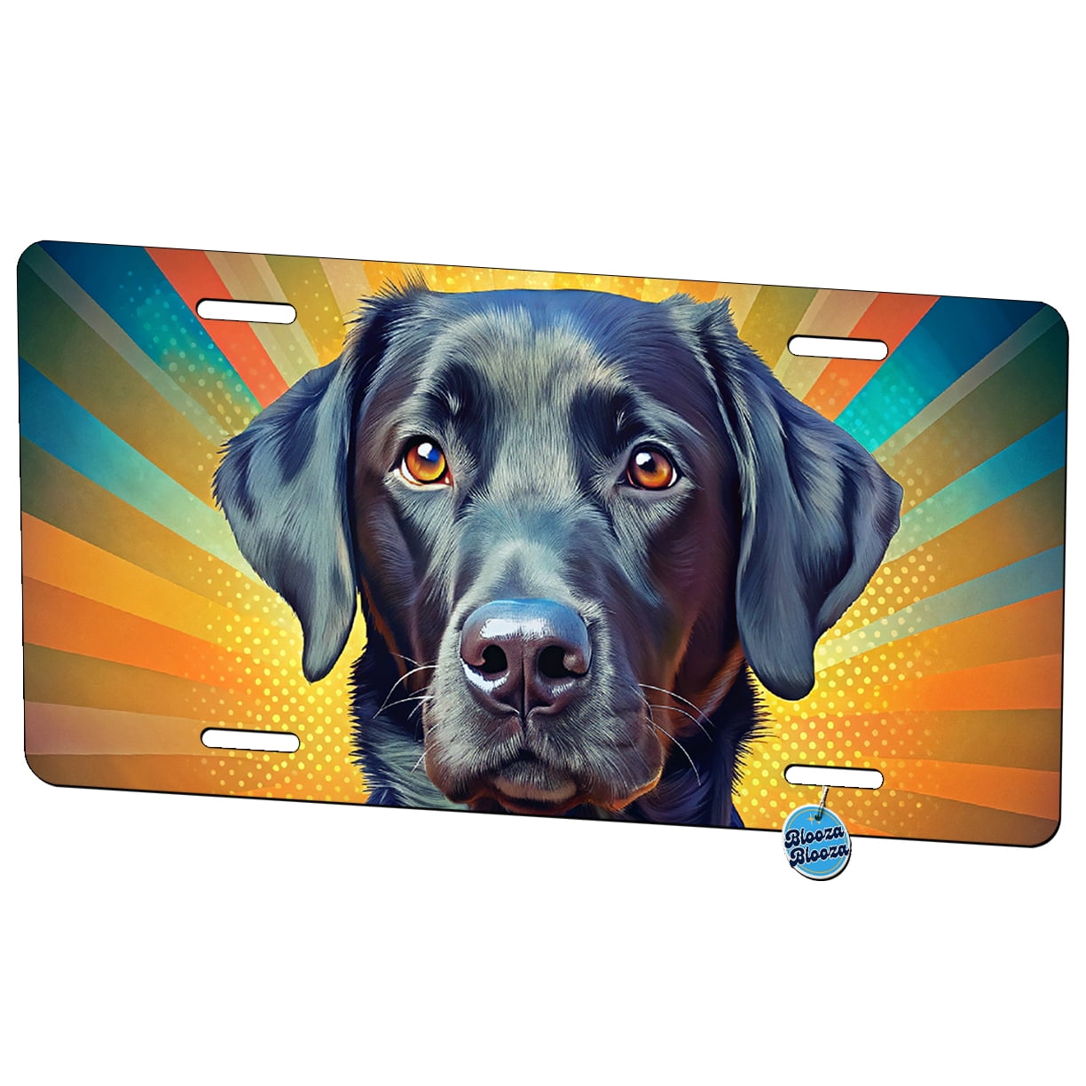 Black Labrador Retriever Dog Pop Art Metal Novelty License Plate ...