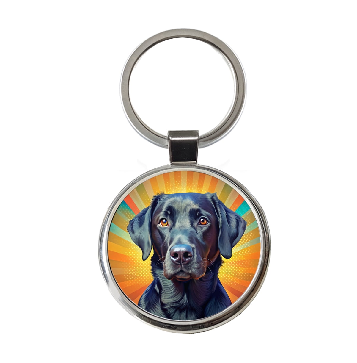 Black Labrador Retriever Dog Pop Art Metal Round Keychain - Walmart.com
