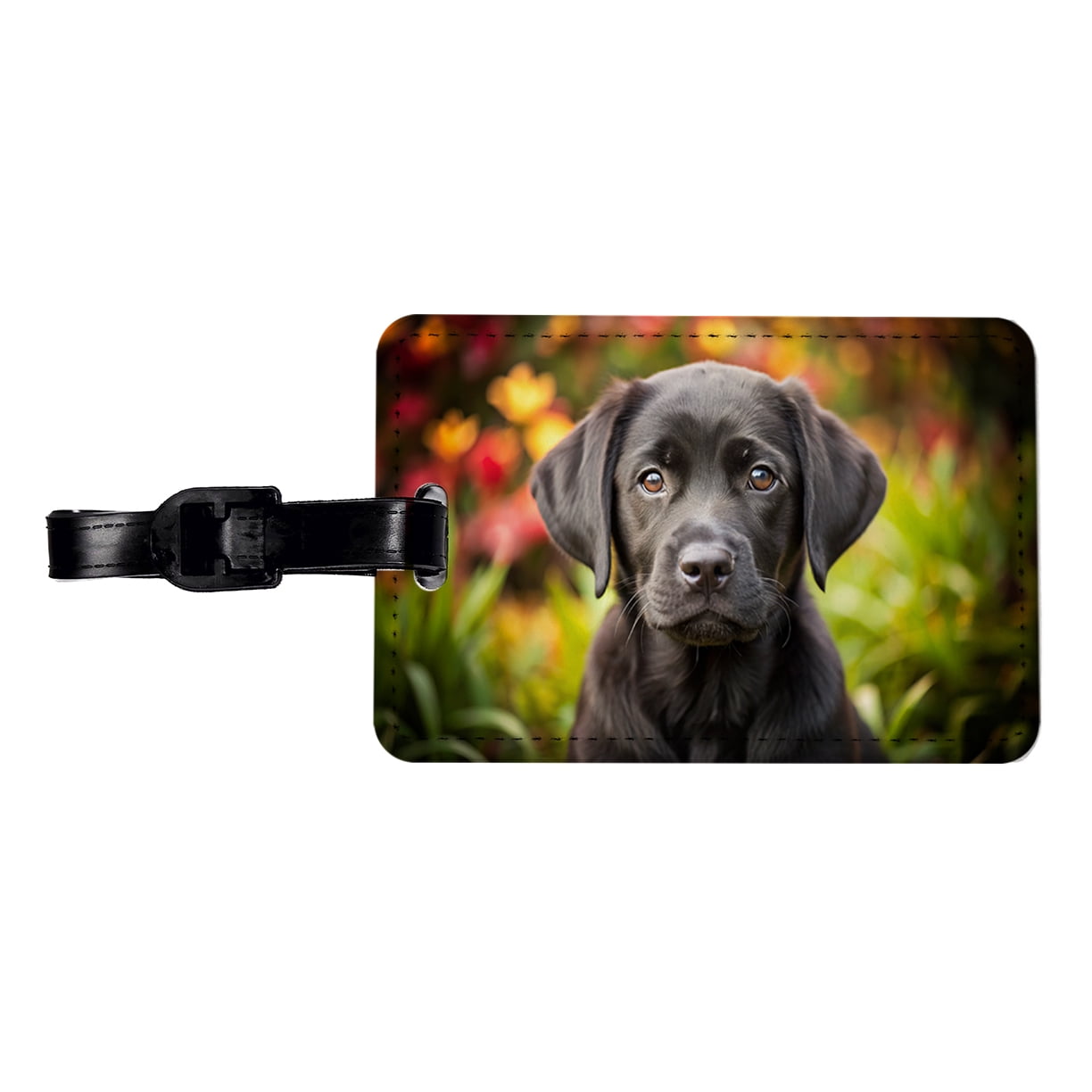 Black Labrador Retriever Dog Puppy Photo Faux Leather Travel Luggage ...