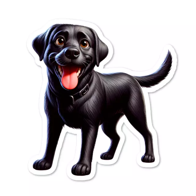 Black Labrador Retriever Dog Sticker, Water Resistant, Indoor Use,Phone ...