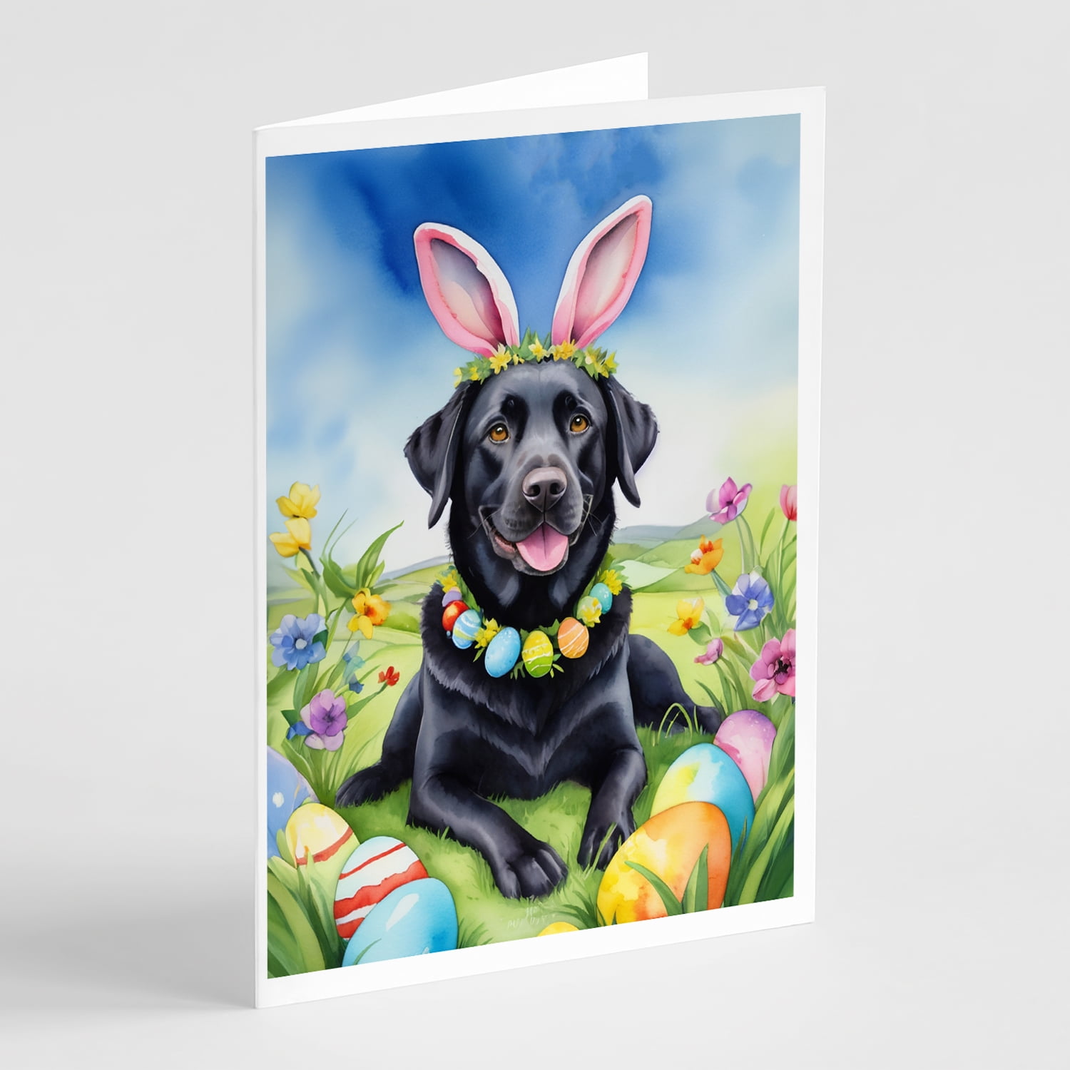 Black Labrador Retriever Easter Egg Hunt Greeting Cards Pack of 8 7 in ...