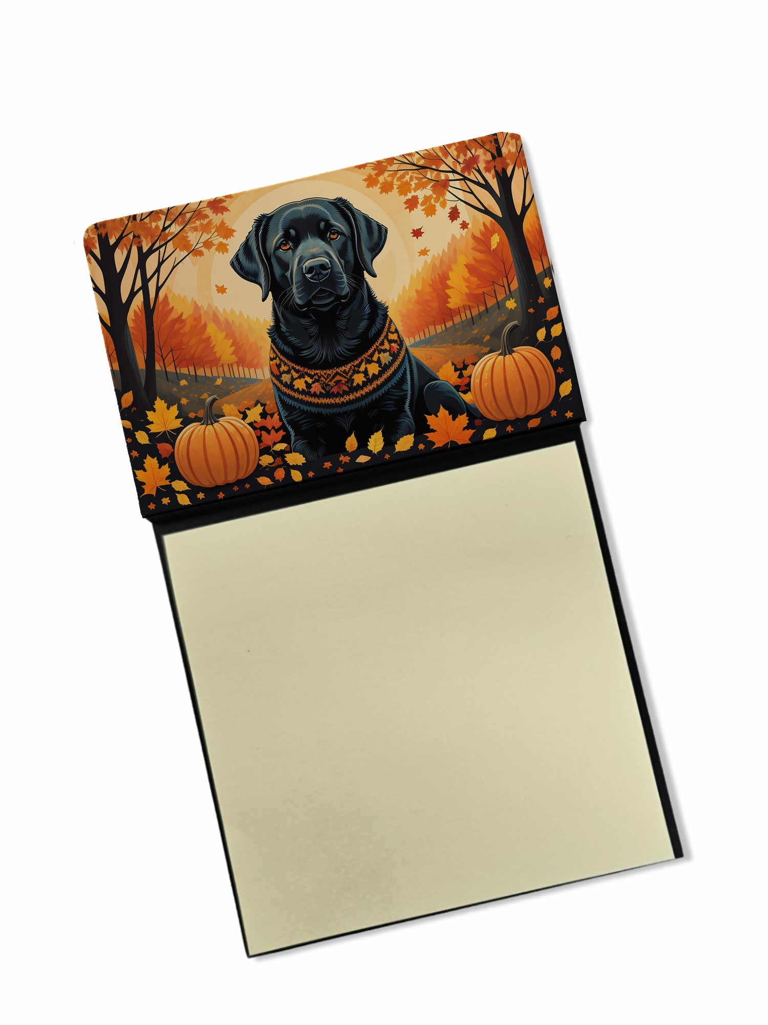 Black Labrador Retriever Fall Sticky Note Holder 3.25 in x 5.25 in ...