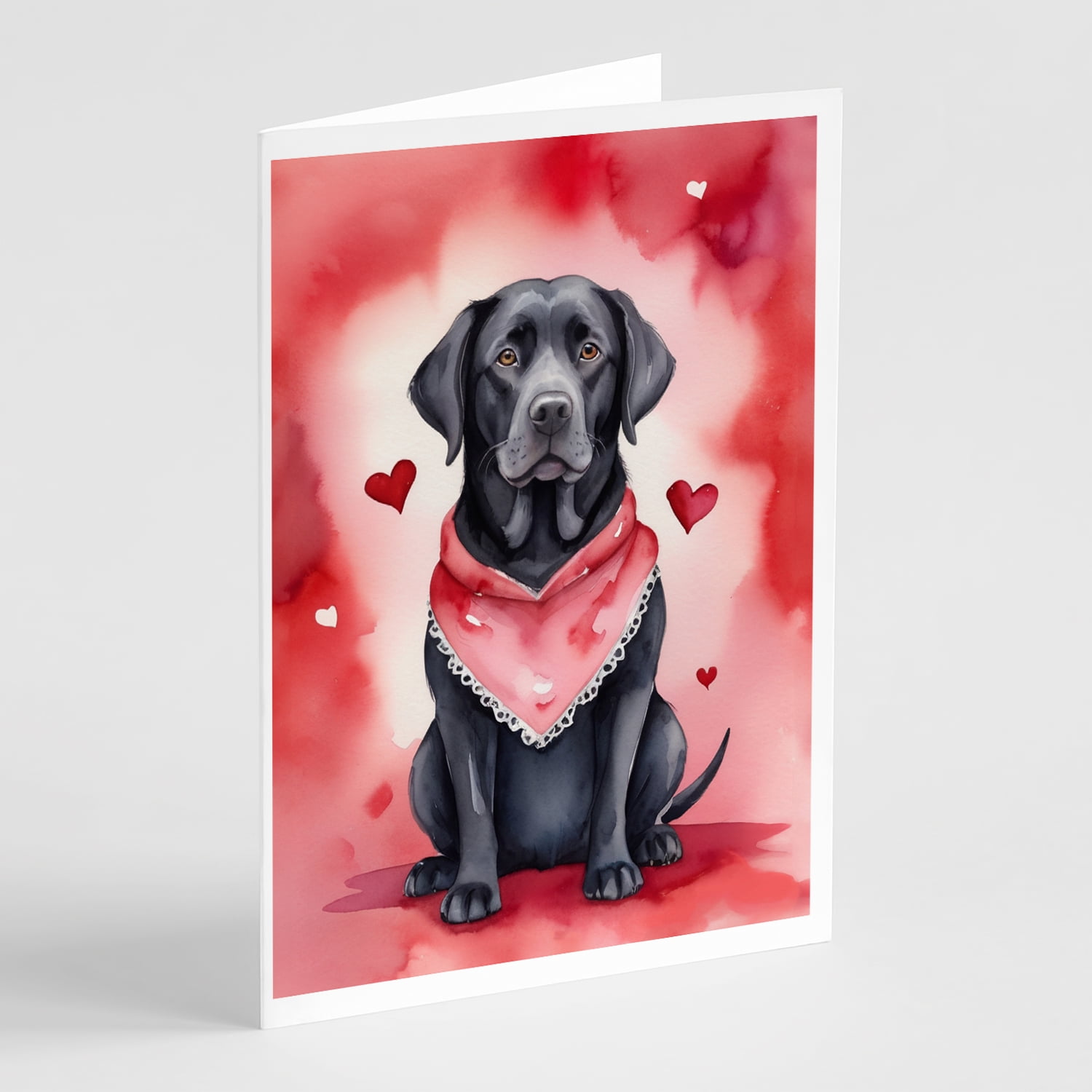 Black Labrador Retriever My Valentine Greeting Cards Pack of 8 7 in x 5 ...