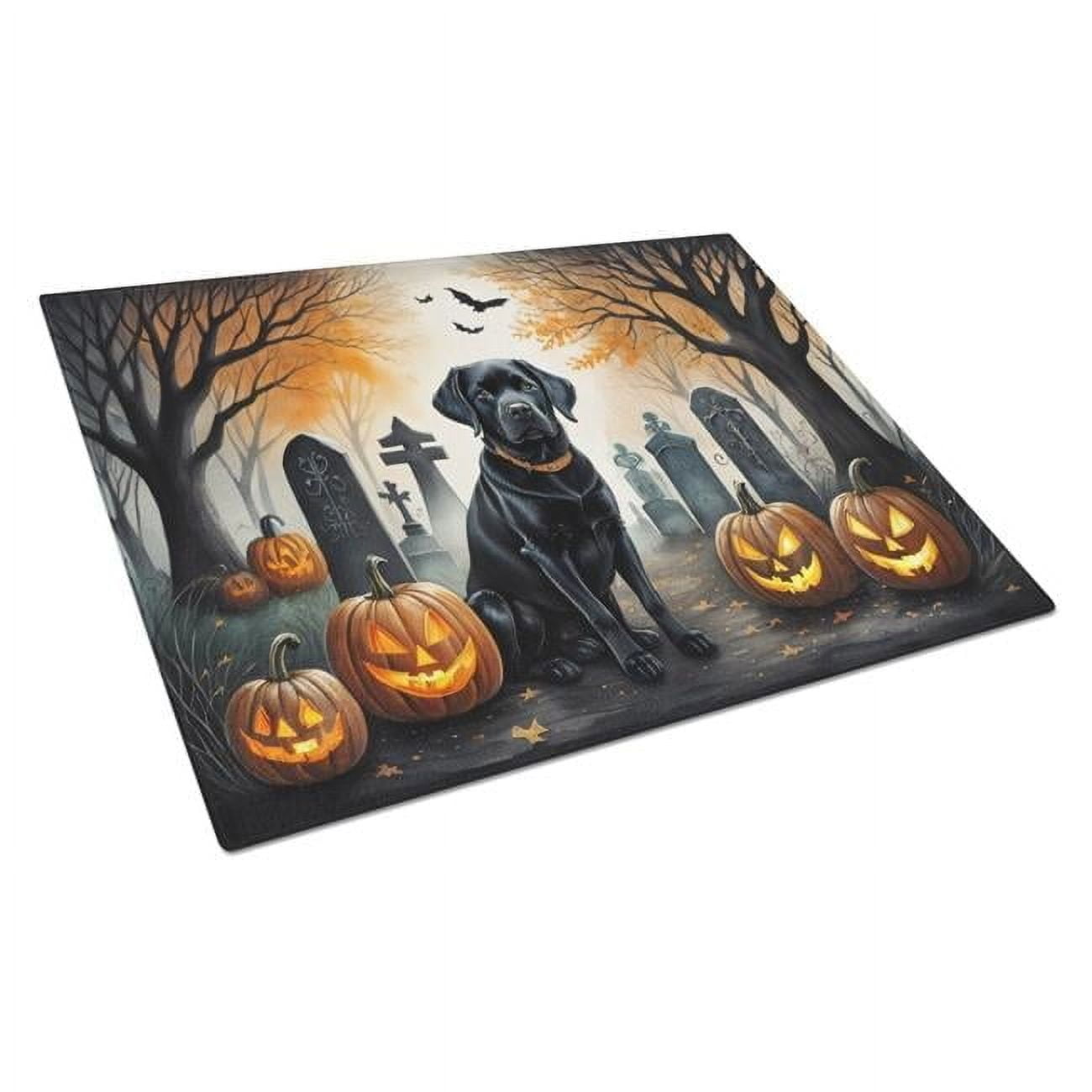 Black Labrador Retriever Spooky Halloween Glass Cutting Board Large 12 ...