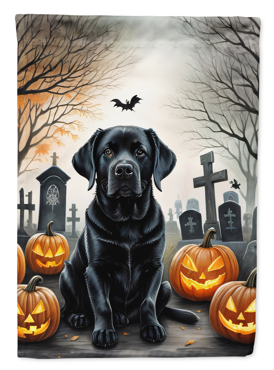 Black Labrador Retriever Spooky Halloween House Flag - Walmart.com