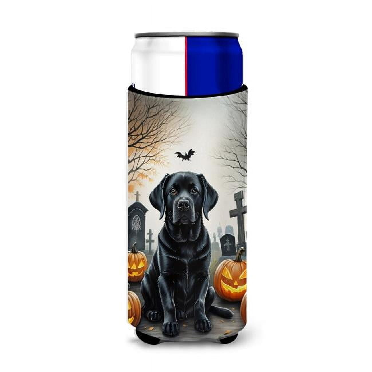 Black Labrador Retriever Spooky Halloween Hugger for Ultra Slim Cans 4 ...
