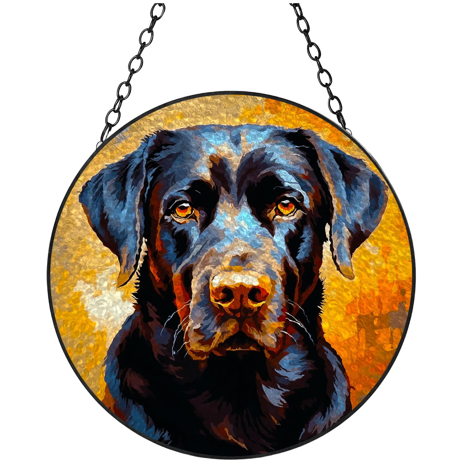 Black Labrador Retriever Stained Glass Suncatcher Handmade Window ...
