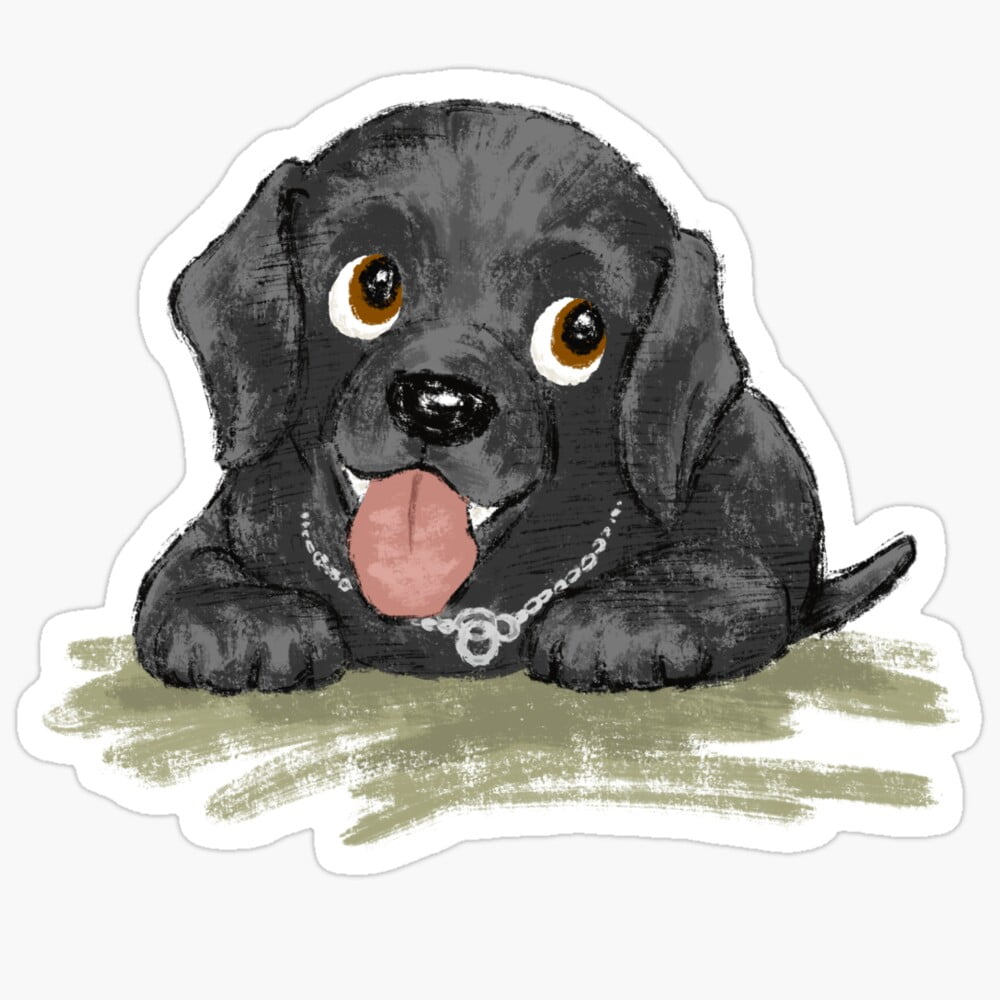 Black Labrador Retriever Sticker Phone Decal Water Bottle Stickers Car ...